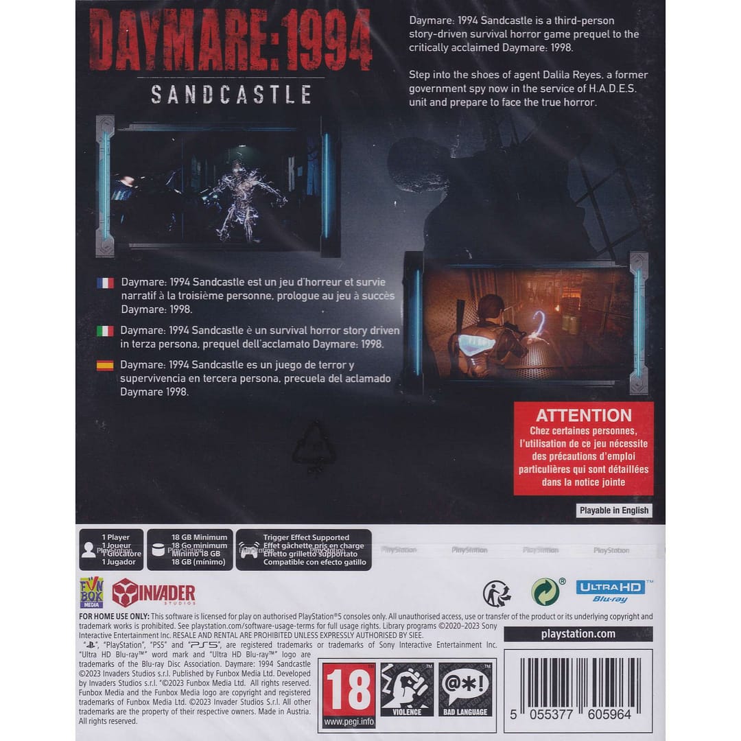 Daymare 1994 Sandcastle Playstation 5 PS5