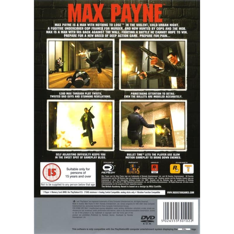 Max Payne Playstation 2 PS2 Platinum (Begagnad) - RetroDungeon